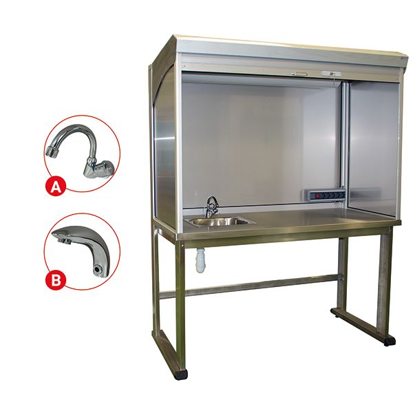 Poste de contrôle INOX avec évier | QUALIPOST® 4500B – SESA SYSTEMS